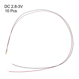 uxcell 10pcs Prewired 0805 Warm White Surface Mounted Devices LED Light Emitting Diode - DC2.8-3V Micro Soldered Mini LED Light