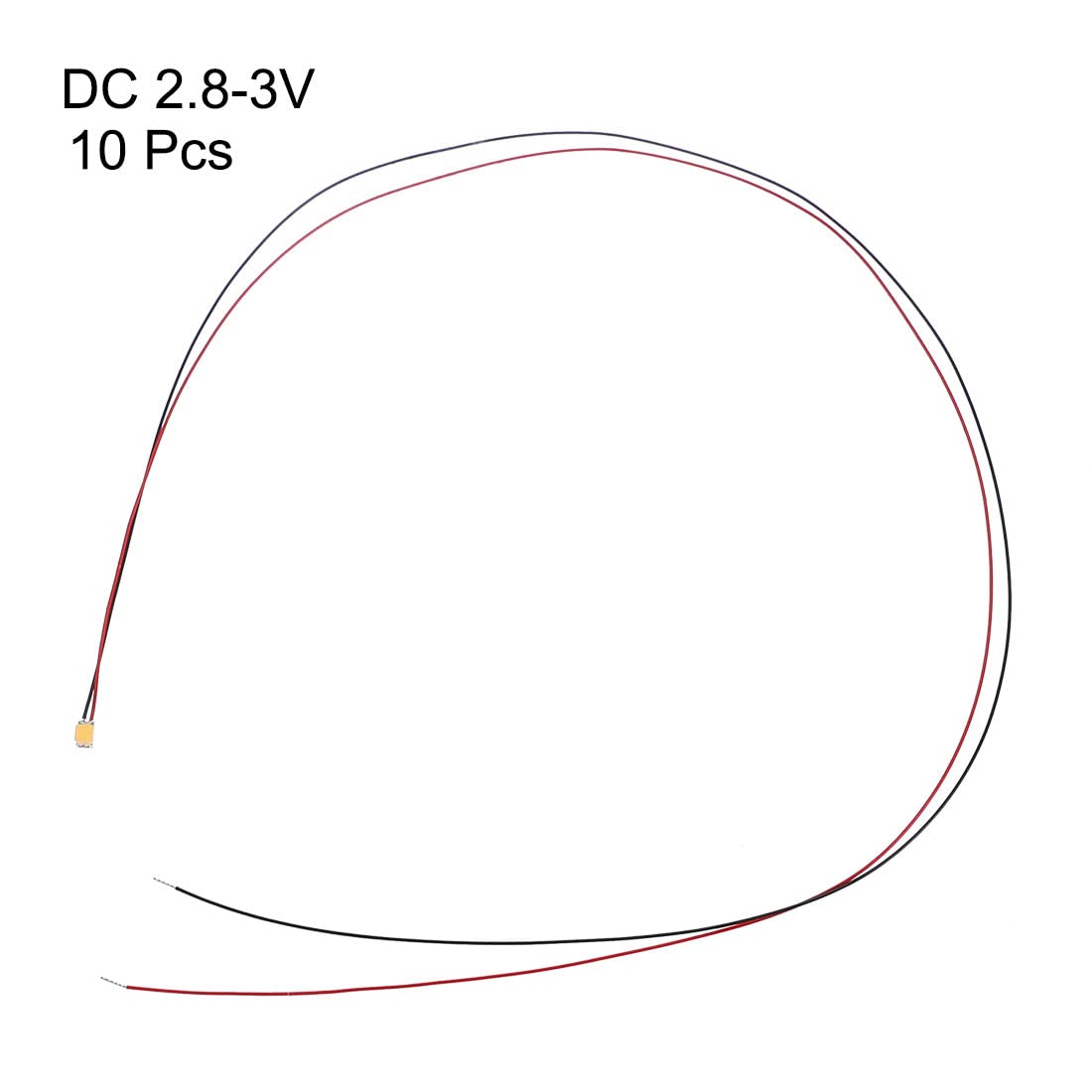 uxcell 10pcs Prewired 0805 Warm White Surface Mounted Devices LED Light Emitting Diode - DC2.8-3V Micro Soldered Mini LED Light