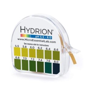 2pk micro essential laboratories hydrion ph 15 foot roll with chart and dispenser 5.5-8.0 ph range