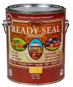 ready seal stain & sealer for wood, outdoor deck and fence, 1 gallon, multiple colors available – easy to apply, no back brushing needed, and uv protection (light oak #105)