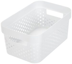 curver infinity tray 4.5 l dots recycled plastic pink crates, white, s