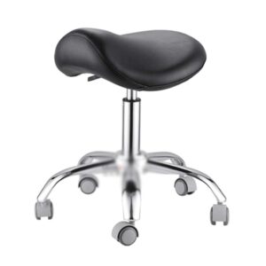 gaoxingshop ottomans footstools black saddle stool adjustable swivel lift ergonomic stool rolling saddle chair office stool (size : 48 * 52-59cm)