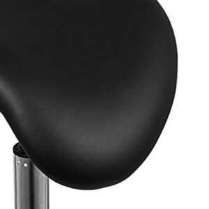 GAOXINGSHOP Ottomans Footstools Black Saddle Stool Adjustable Swivel Lift Ergonomic Stool Rolling Saddle Chair Office Stool (Size : 48 * 52-59cm)