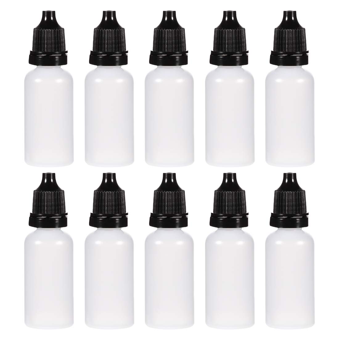 uxcell Plastic Dropper Bottles, 15ml/0.5 oz Empty Squeezable Dropper Bottle with Cap, Black, Pack of 20