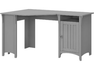 bush furniture salinas 55 inch w corner desk with storage cabinet, cape cod gray (sad155cg-03)