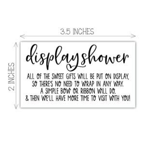 50 Display Shower Cards - Modern Script Design - Unwrapped Gift Request Invitation Inserts for Bridal or Baby Shower