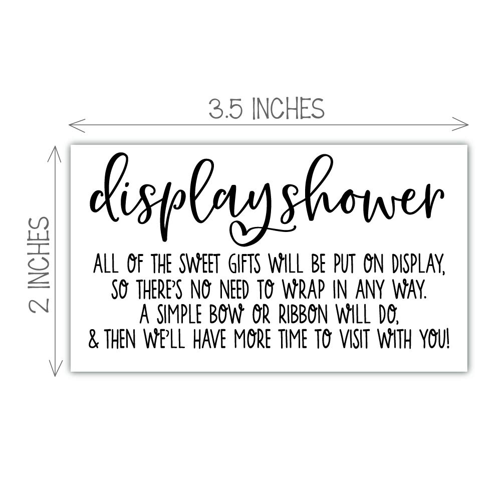 50 Display Shower Cards - Modern Script Design - Unwrapped Gift Request Invitation Inserts for Bridal or Baby Shower