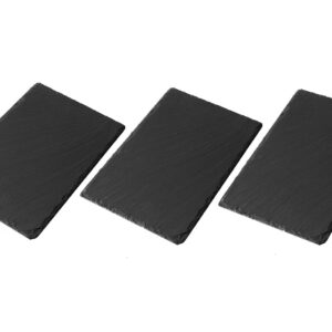 KEVLANG 3 pack-12"x 8" Slate Cheese Boards with Natural Cut Edges. Perfect Slate Serving Tray for Cheese,Cupcakes,Fruits,Snacks,Biscuits,Steak,Bacon,Sushi