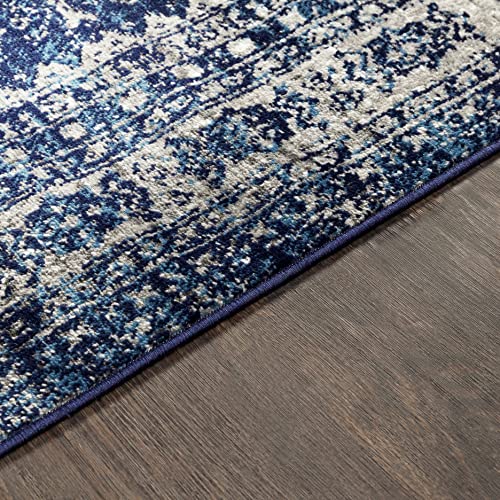 Livabliss Desta Vintage Oriental Area Rug,5'3" x 7'3",Navy