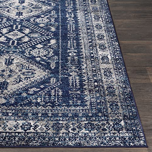 Livabliss Desta Vintage Oriental Area Rug,5'3" x 7'3",Navy