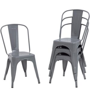 fdw dining chairs set of 4 indoor outdoor chairs patio chairs furniture kitchen metal chairs 18 inch seat height 330lbs weight capacity restaurant chair stackable chair tolix side bar chairs