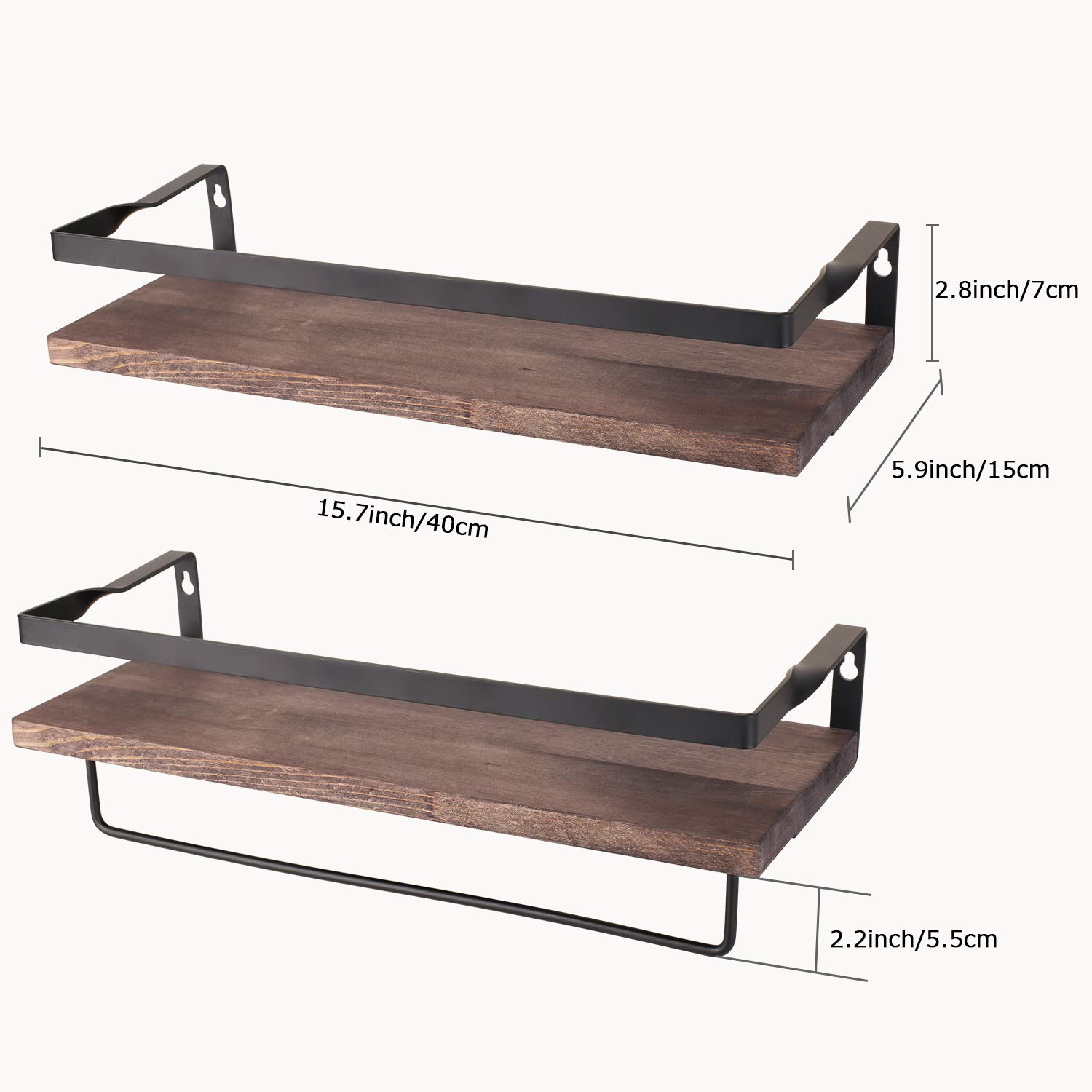 Awekris Shower Caddies Shower Racks Floating Shelves Storage Shelf Set of 2, Hanging Wall Shelves Decoration for Bathroom, Kitchen, Bedroom, Living Room