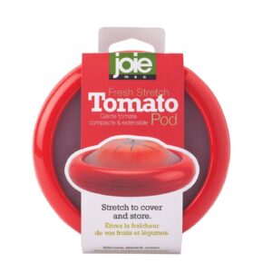 Joie Fresh Stretch Pod Tomato Storage Container, Silicone Food Saver, Keeps Leftover Produce Flavorful and Firm in Fridge, Reusable Kitchen Gadget, Dishwasher Safe