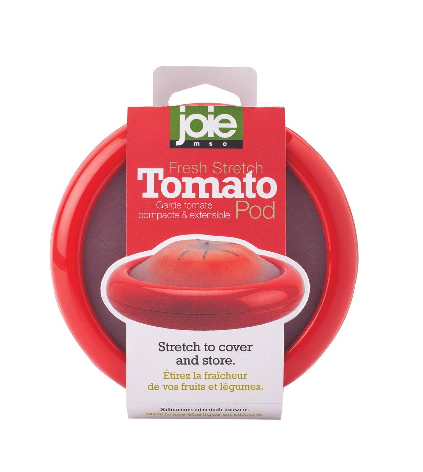 Joie Fresh Stretch Pod Tomato Storage Container, Silicone Food Saver, Keeps Leftover Produce Flavorful and Firm in Fridge, Reusable Kitchen Gadget, Dishwasher Safe