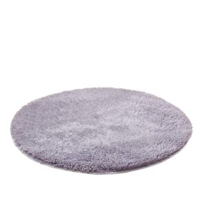 idain super soft area rugs shaggy carpet for bedroom living room dining room kids room bedside home decor 1 feet round,gray