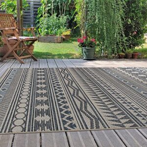 rugshop bohemian design area rug for patio rugs,deck rugs,balcony rugs indoor/outdoor area rug 7'10" x 10' cream