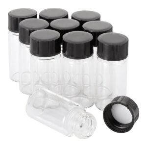 ellbest 5ml (0.17 oz) small glass vials liquid sample collection clear glass bottles with screwcap, pack of 10