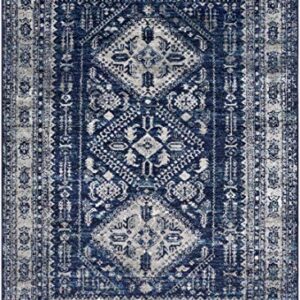 Livabliss Desta Vintage Oriental Area Rug,5'3" x 7'3",Navy