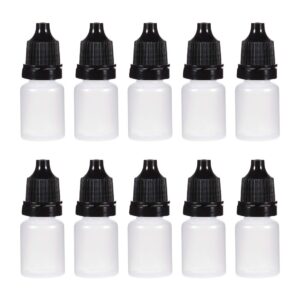 uxcell plastic dropper bottles, 5ml/0.17 oz empty squeezable dropper bottle with cap, black, pack of 10