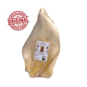 Barking Buddha Original Large Cow Ears for Dogs - Safe All Natural Premium Grade Rawhide Alternative Chews - Individually Wrapped Treats | Natural Beef 20 Pack