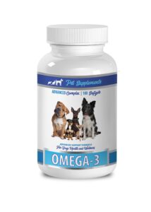 pet supplements & nutrition llc dog skin dry - dog omega 3 essential fatty acids - advanced formula - hair and coat health - natural - dog omega 3 6 9-1 bottle (180 softgels)