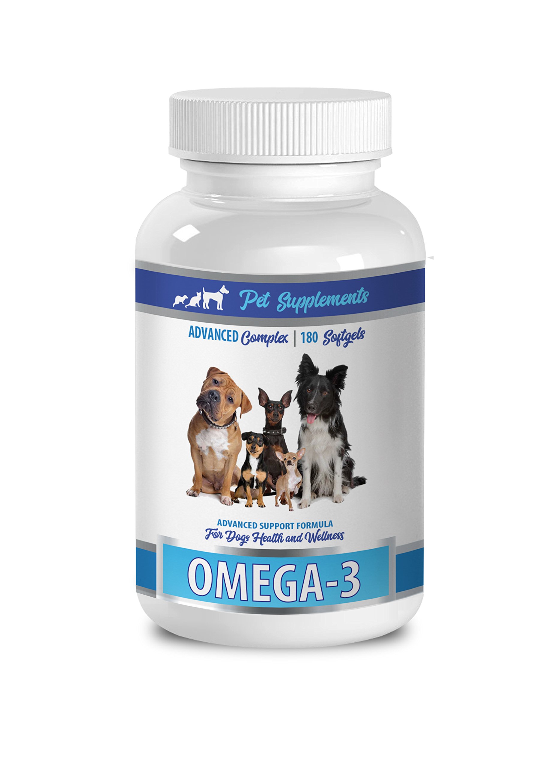 PET SUPPLEMENTS & NUTRITION LLC Dog Skin Dry - Dog Omega 3 Essential Fatty ACIDS - Advanced Formula - Hair and Coat Health - Natural - Dog Omega 3 6 9-1 Bottle (180 Softgels)