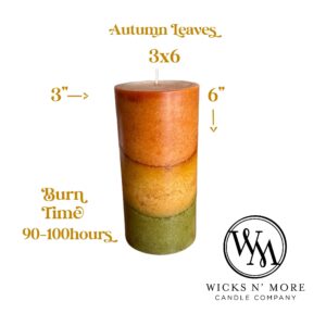 Wicks N More Autumn Leaves Scented Candle (3x6 Pillar)