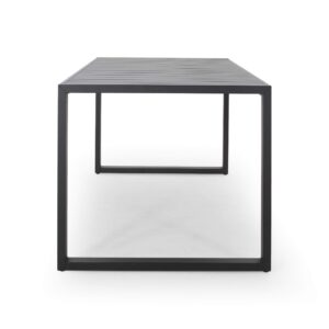 GDFStudio Outdoor Aluminum Dining Table, Black