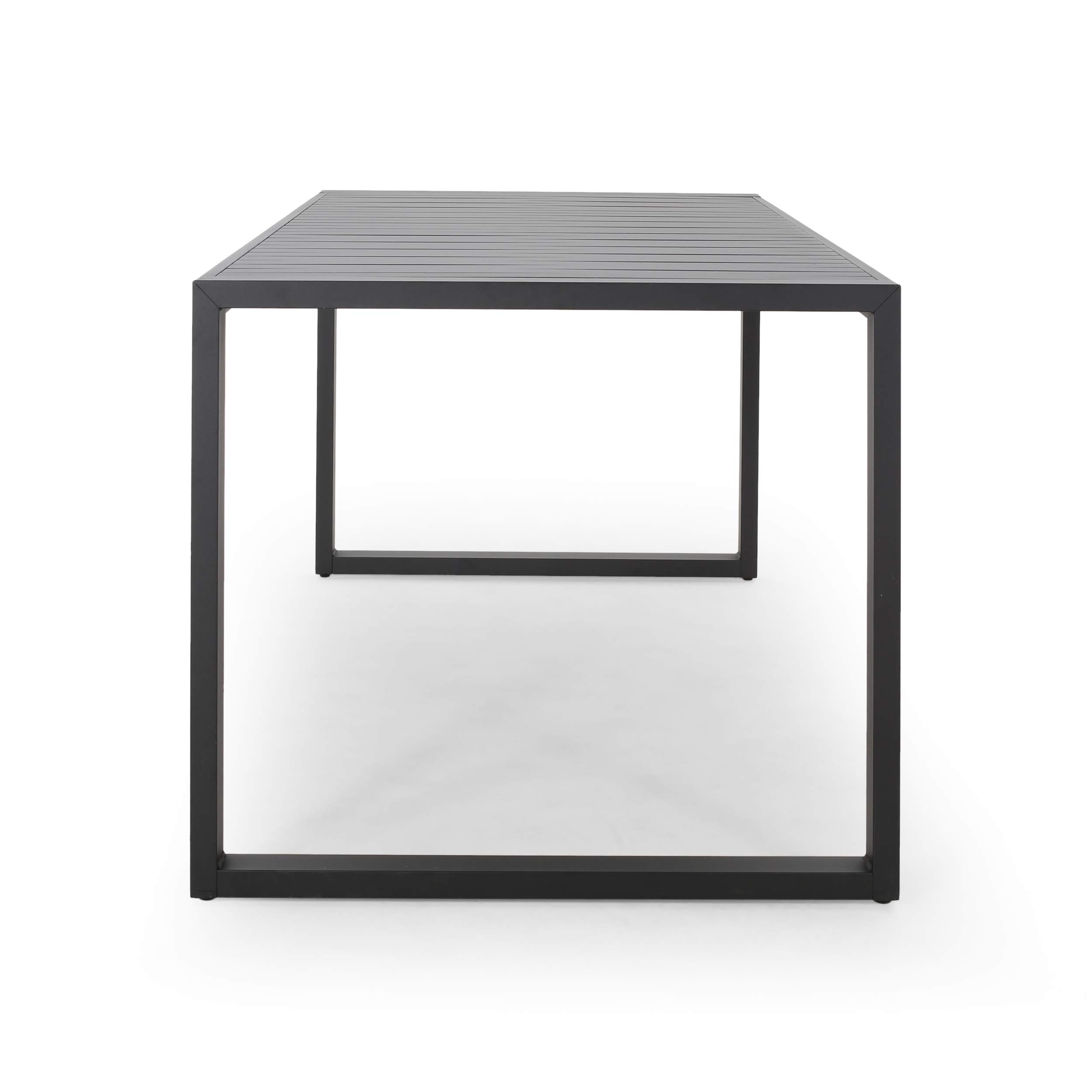 GDFStudio Outdoor Aluminum Dining Table, Black