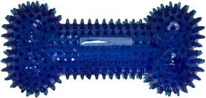 petsport 7.5" gorilla spiky squeaker bone dog toy - large | vanilla scented super durable tpr rubber that floats | helps maintain dental health for your pet, colors will vary