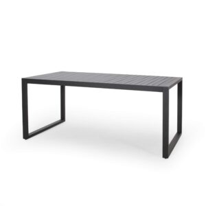 gdfstudio outdoor aluminum dining table, black