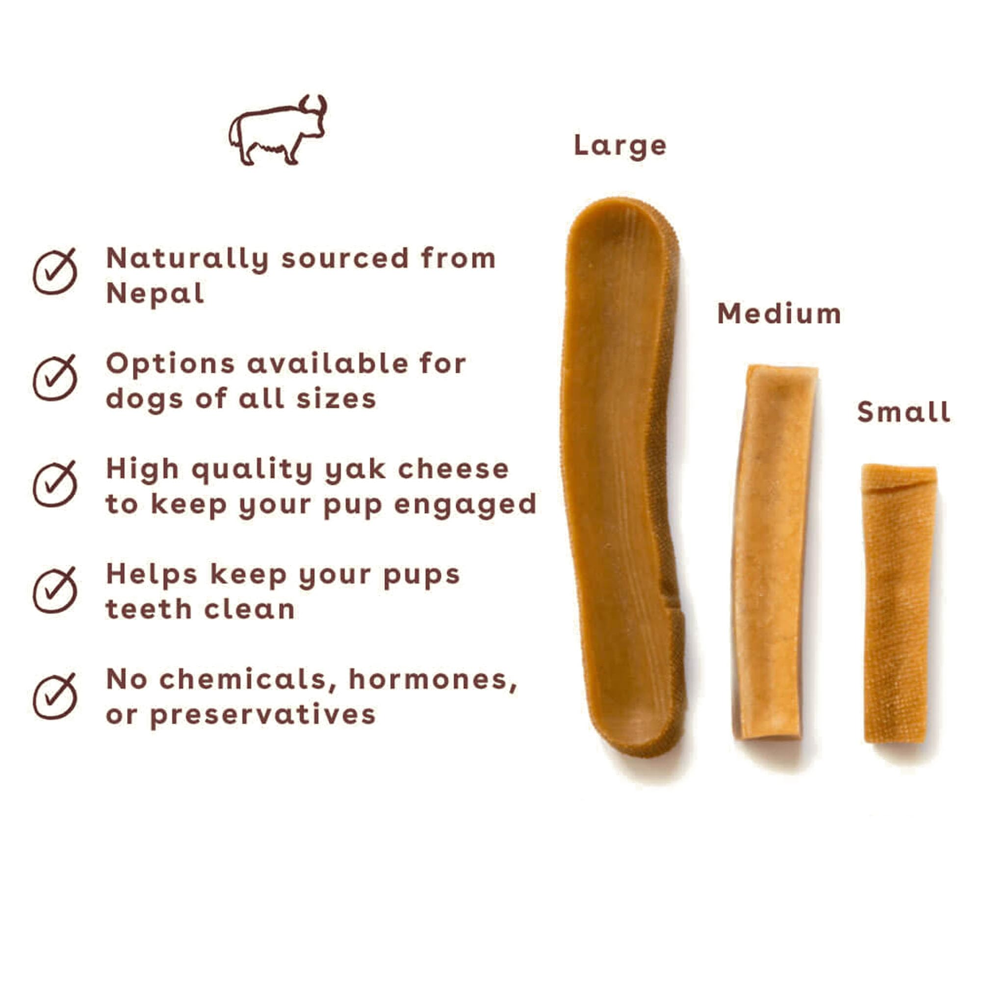 Pupford Yak Cheese Himalayan Dog Chews | for Aggressive Chewers | Durable & Long-Lasting Chews for Teething Puppies & Dogs Simple, Natural Ingredients, Low Calorie, Delicious Treat