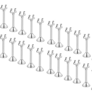 Alpine Industries 3" Harp Style Place Card Holder - Table Card Holder - Tabletop Menu Holder - Table Number Holder -Great for Restaurants, Weddings Banquets - Silver (24 Pack)