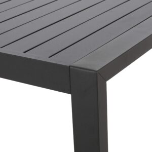 GDFStudio Outdoor Aluminum Dining Table, Black