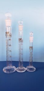 lab glass cylinder with stopper 5ml 10ml 25ml graduated a set of 3 new