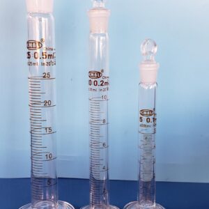 Lab Glass Cylinder with Stopper 5ml 10ml 25ml Graduated A Set Of 3 New