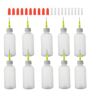 shaotong 10pcs squeeze bottle with 20g dispensing needles and cap (50ml dispensing bottle)