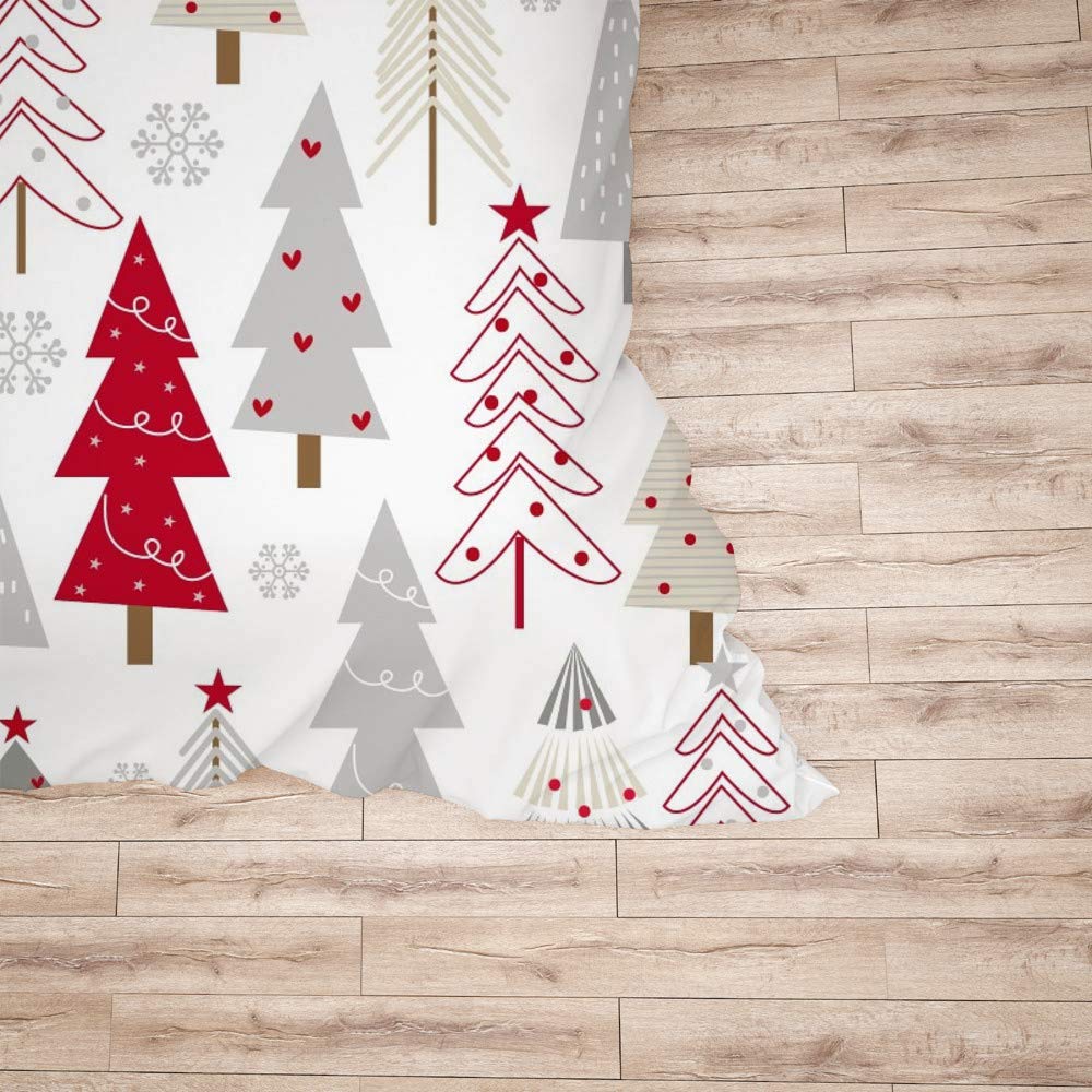 My Daily Christmas Trees Snowflakes Seamless Duvet Cover Set 3 Piece Microfiber Polyester Pillowcases Quilt Bedding Set King Size