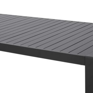 GDFStudio Outdoor Aluminum Dining Table, Black