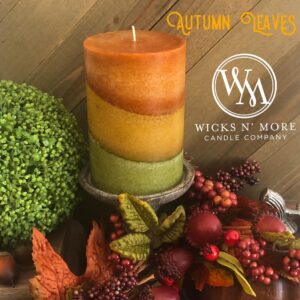 Wicks N More Autumn Leaves Scented Candle (3x6 Pillar)