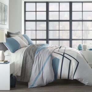 City Scene - Twin Duvet Cover Set, Soft Bedding with Matching Sham, Contemporary Home Decor (Thorton Blue, Twin)