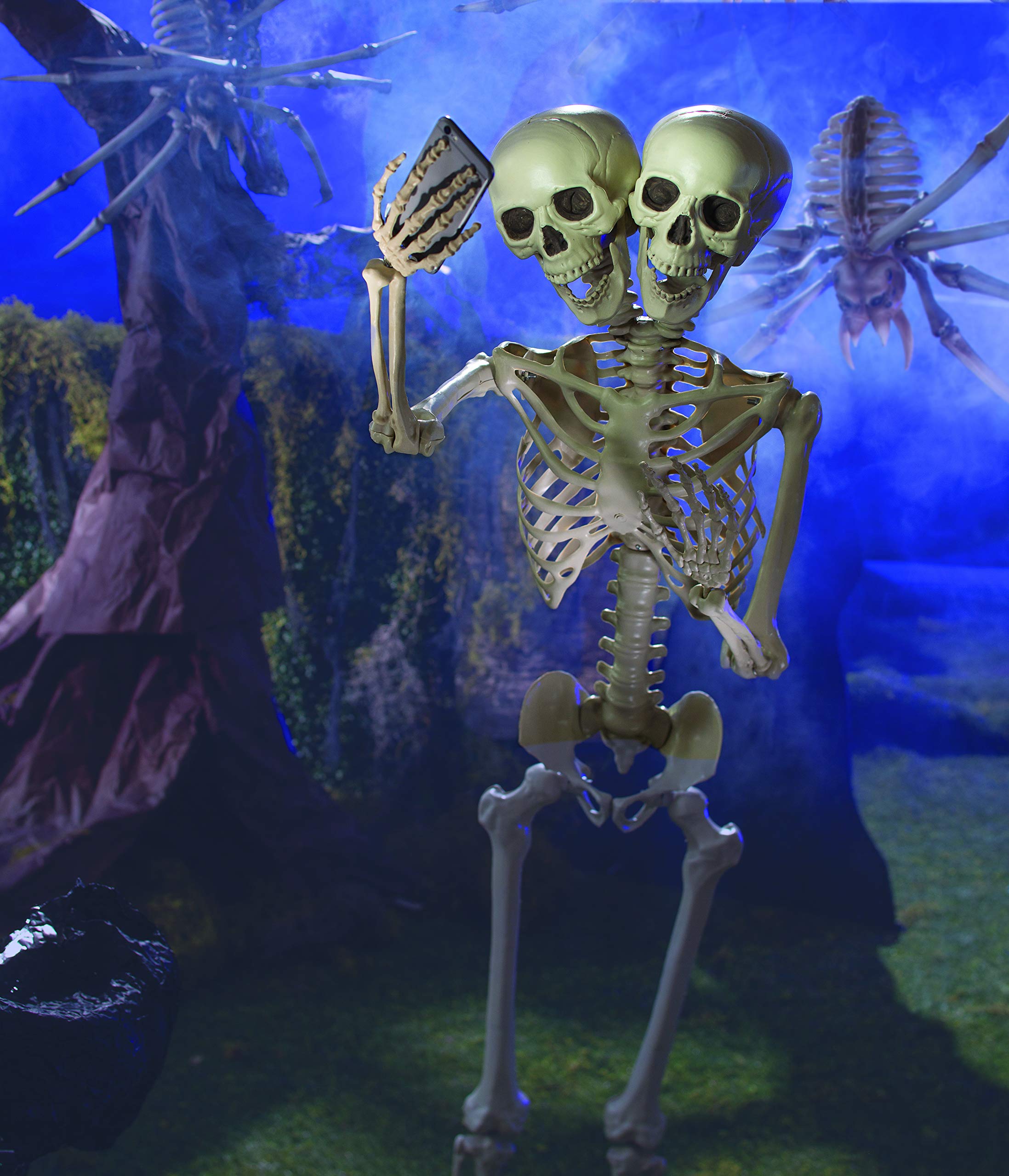 Fun Express Two-Headed Life-Size Human Skeleton (5 feet Tall) Posable