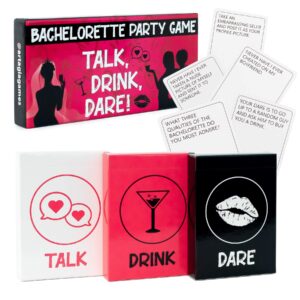 Bachelorette Party Games | 3-in-1 Game to Celebrate the Bride to Be | Fun Drinking Games and Dares for Girls’ Night Out! | Essential Bachelorette Party Supplies/Girls Night Out Party Supplies