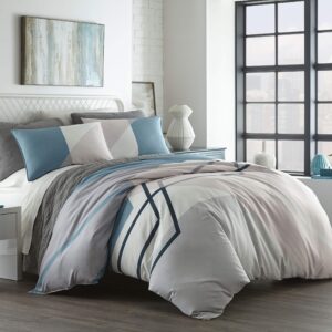 City Scene - Twin Duvet Cover Set, Soft Bedding with Matching Sham, Contemporary Home Decor (Thorton Blue, Twin)