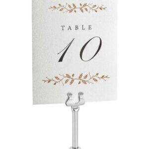 Alpine Industries 3" Harp Style Place Card Holder - Table Card Holder - Tabletop Menu Holder - Table Number Holder -Great for Restaurants, Weddings Banquets - Silver (12 Pack),495-12-CRM