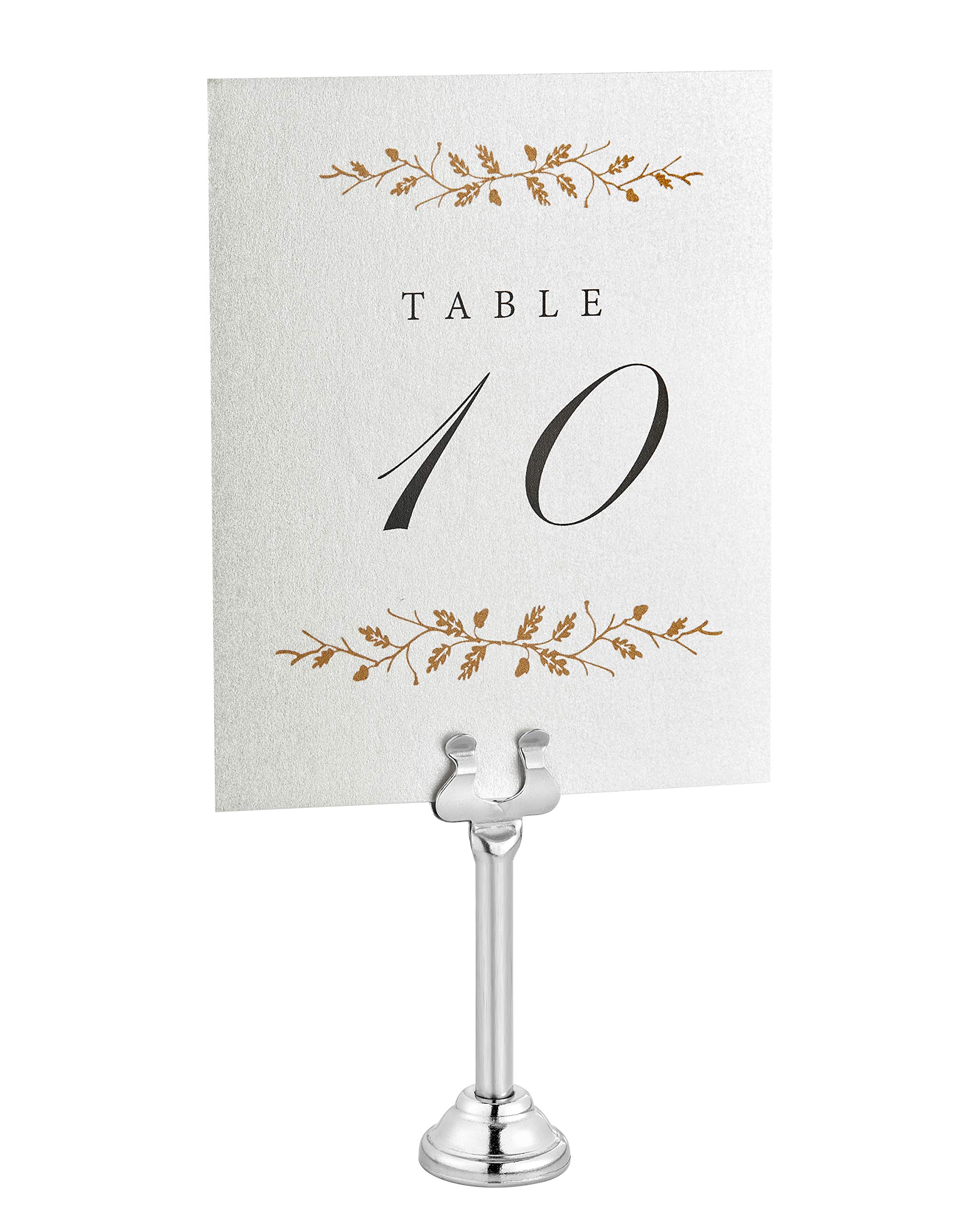 Alpine Industries 3" Harp Style Place Card Holder - Table Card Holder - Tabletop Menu Holder - Table Number Holder -Great for Restaurants, Weddings Banquets - Silver (12 Pack),495-12-CRM