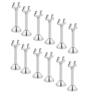 alpine industries 3" harp style place card holder - table card holder - tabletop menu holder - table number holder -great for restaurants, weddings banquets - silver (12 pack),495-12-crm