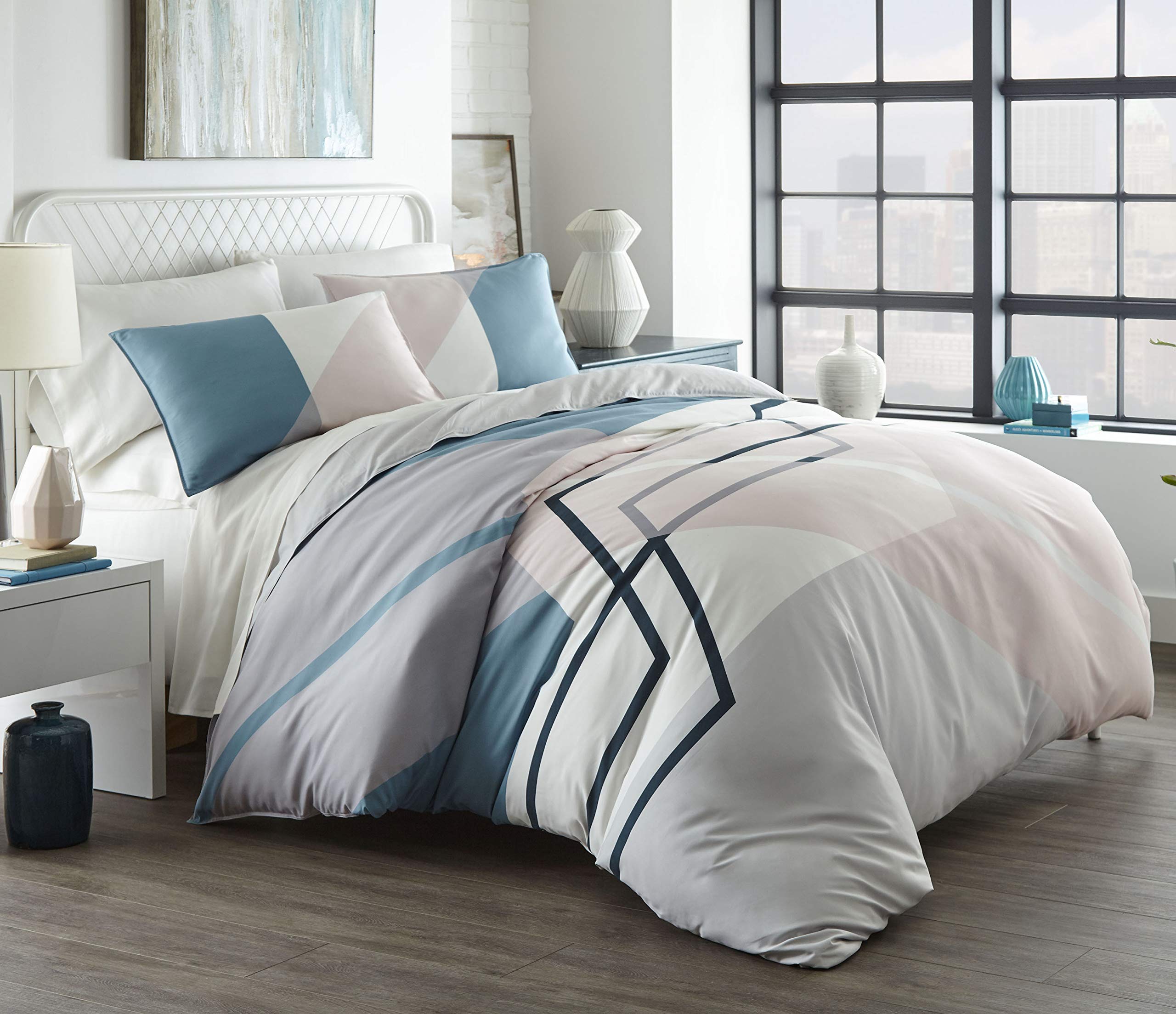 City Scene - Twin Duvet Cover Set, Soft Bedding with Matching Sham, Contemporary Home Decor (Thorton Blue, Twin)