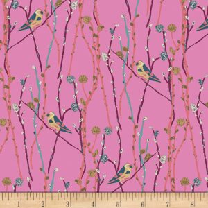 art gallery fabrics art gallery fusion illusionist vine boho fabric, pink