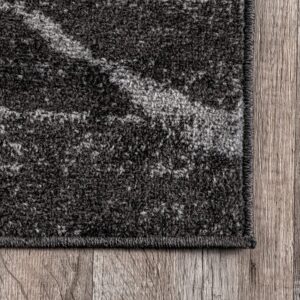 nuLOOM 2x12 Thigpen Contemporary Area Rug, Charcoal, Abstract Lines, Non-Slip Backing, Stain Resistant, For Bedroom, Dining Room, Living Room, Hallway, Office, Kitchen, Entryway